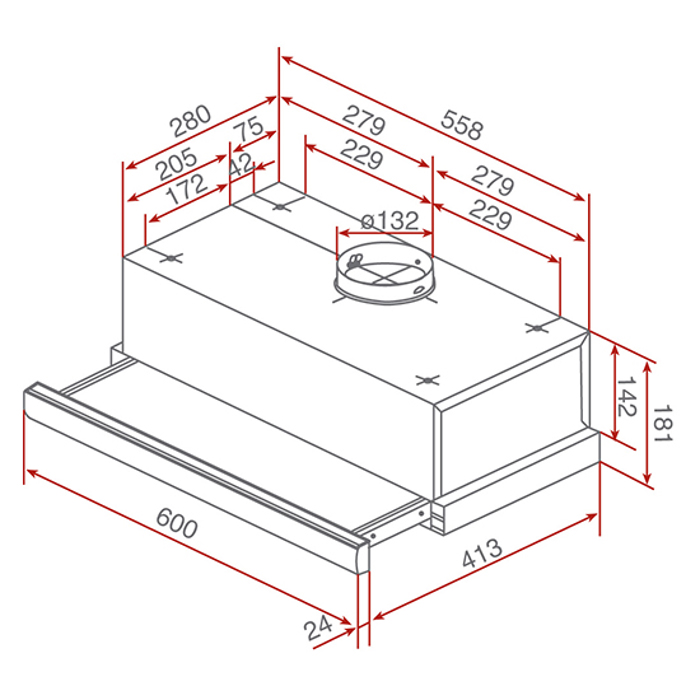 Teka TL 6310 (Απορροφητήρας συρόμενος inox 60cm) | Electrofox